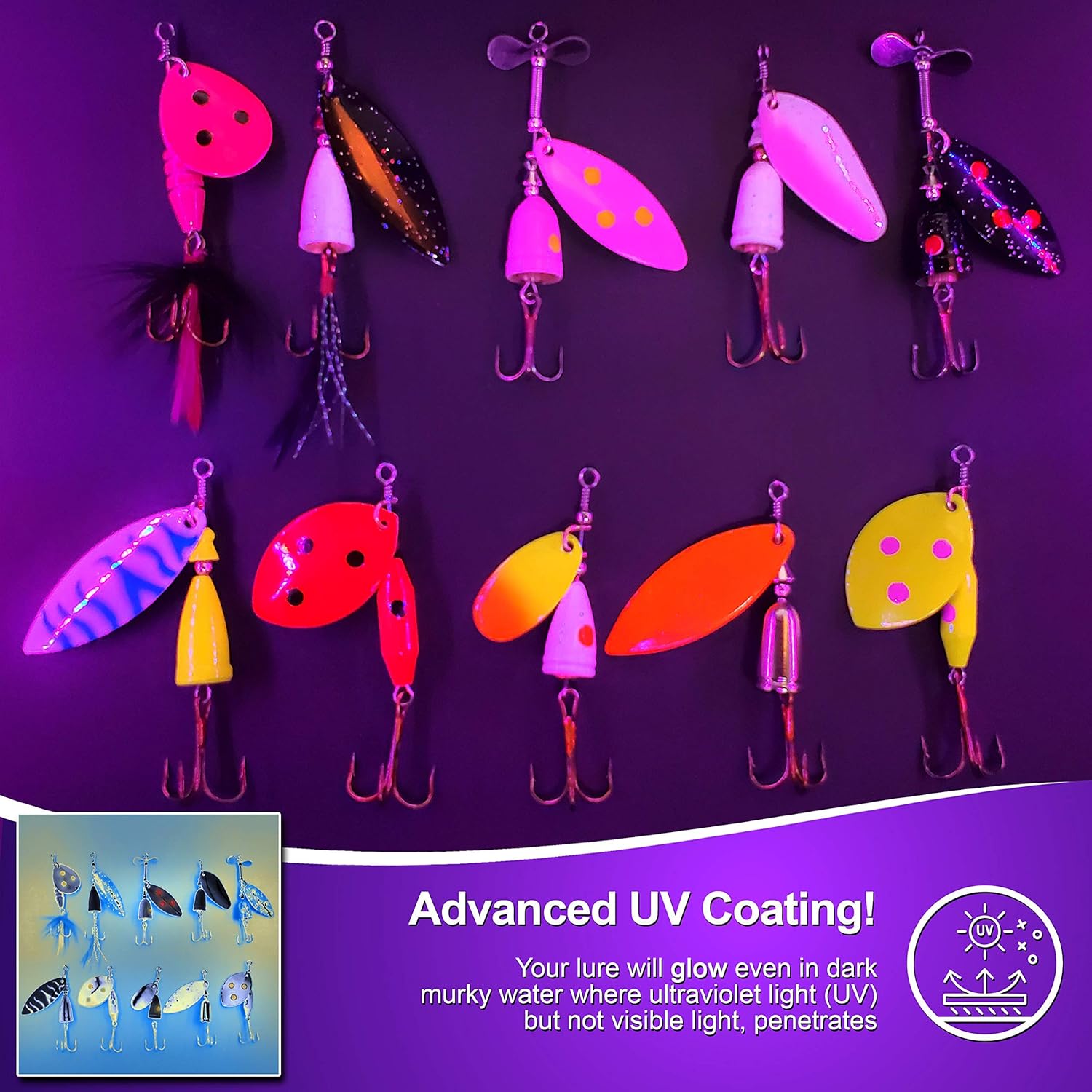 10Pcs Advanced UV Fishing Lures for Freshwater - details - cell-phone ...